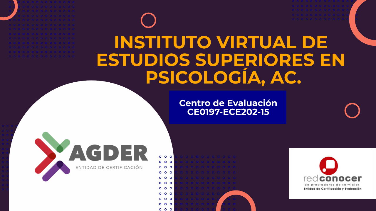INSTITUTO VIRTUAL DE ESTUDIOS SUPERIORES EN PSICOLOGÍA, AC. Centro de Evaluación CE0197-ECE202 ...